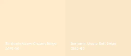 Benjamin Moore Creamy Beige vs. Benjamin Moore Devon Cream comparison