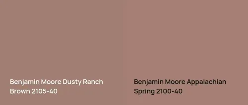 Benjamin Moore Dusty Ranch Brown vs. Benjamin Moore Driftwood comparison