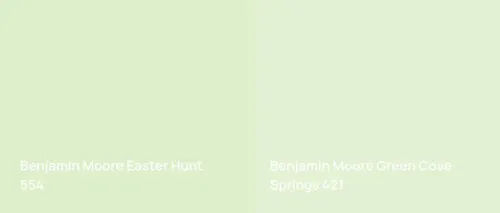 Benjamin Moore Easter Hunt vs. Benjamin Moore Neon Celery comparison