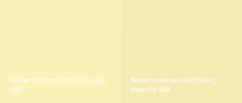 Benjamin Moore Fun in the Sun vs. Benjamin Moore Weston Flax comparison