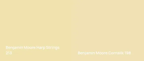 Benjamin Moore Harp Strings vs. Benjamin Moore Squish-Squash comparison
