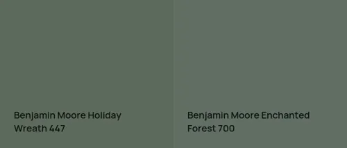 Benjamin Moore Holiday Wreath vs. Benjamin Moore Enchanted Forest ...