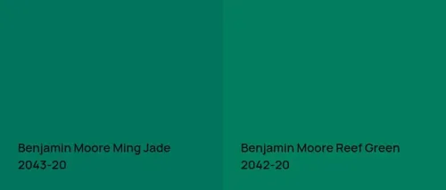 Benjamin Moore Ming Jade vs. Benjamin Moore Garden Green comparison