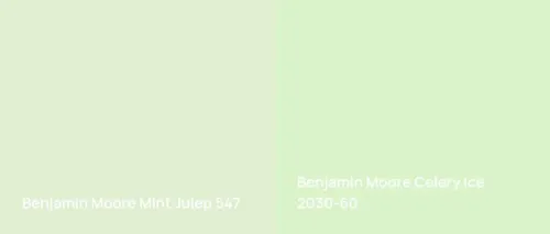 Benjamin Moore Mint Julep vs. Benjamin Moore New Retro comparison