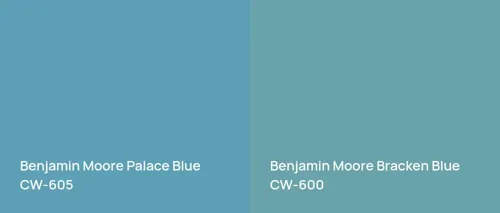 Benjamin Moore Palace Blue vs. Benjamin Moore Cayman Blue comparison