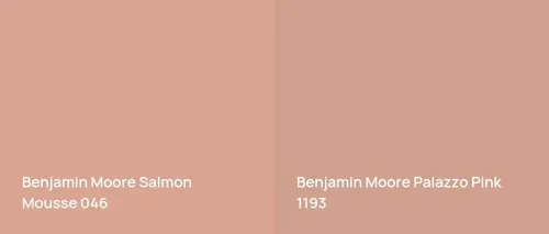 Benjamin Moore Salmon Mousse vs. Benjamin Moore Salmon Run comparison