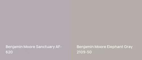 Benjamin Moore Sanctuary vs. Benjamin Moore Mauve Desert comparison
