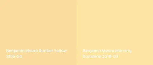 Benjamin Moore Suntan Yellow vs. Benjamin Moore Morning Sunshine comparison