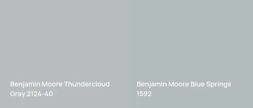 Benjamin Moore Thundercloud Gray vs. Benjamin Moore Blue Springs comparison