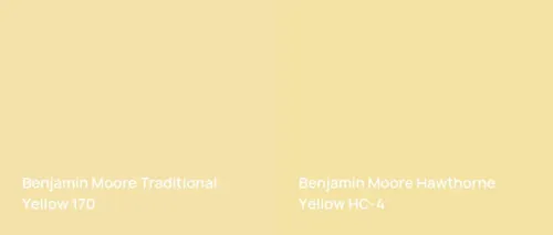 Benjamin Moore Traditional Yellow vs. Benjamin Moore Barley comparison