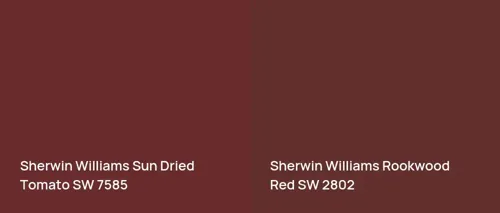 Compare Sherwin Williams Sun Dried Tomato with other colors