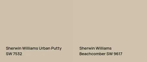 Compare Sherwin Williams Urban Putty with other colors