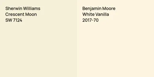 Sherwin Williams Crescent Moon vs. Benjamin Moore White Vanilla comparison
