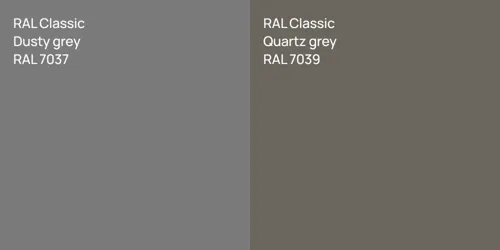 RAL Classic Dusty grey vs. RAL Classic Signal grey comparison