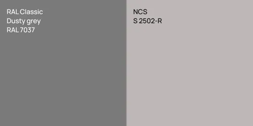 RAL Classic Dusty grey vs. NCS S 3502-Y20R comparison