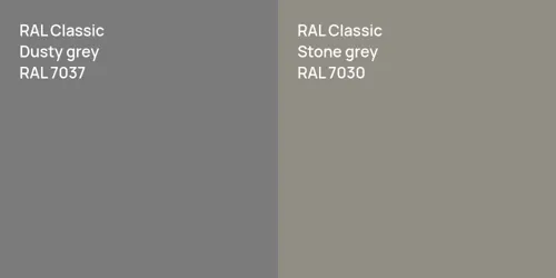 RAL Classic Dusty grey vs. RAL Classic Signal grey comparison