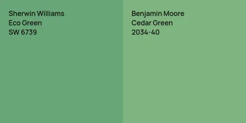 Sherwin Williams Eco Green vs. Benjamin Moore Cedar Green comparison