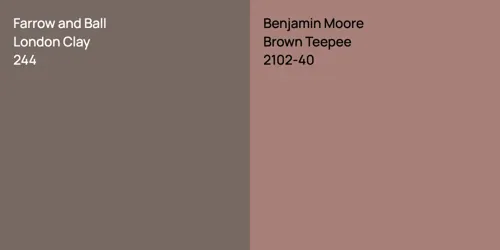 Farrow and Ball London Clay vs. Behr Brown Teepee comparison