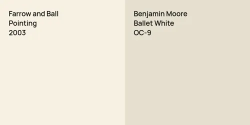 Farrow and Ball Pointing vs. Benjamin Moore Point Pleasant comparison