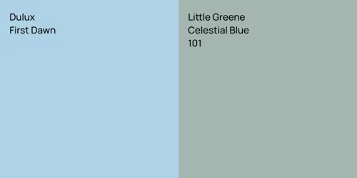 Dulux First Dawn vs. Little Greene Delicate Blue comparison