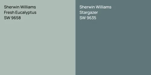 Compare Sherwin Williams Fresh Eucalyptus with other colors