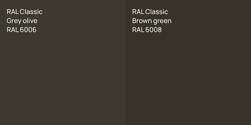 RAL Classic Grey olive vs. RAL Classic Black brown comparison