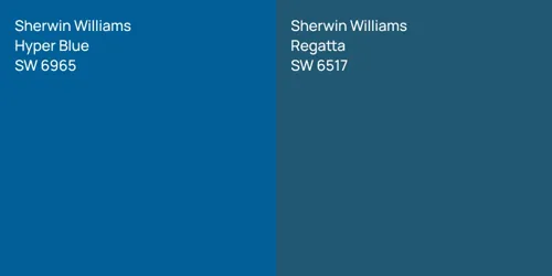 Sherwin Williams Hyper Blue vs. Sherwin Williams Blue Chip comparison