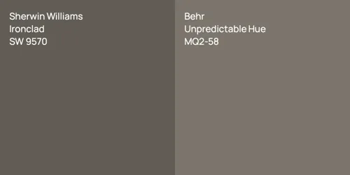 Compare Sherwin Williams Ironclad with other colors