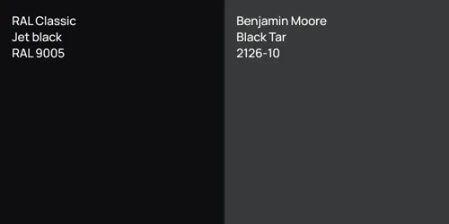 RAL Classic Jet black vs. RAL Classic Traffic black comparison