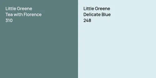 Little Greene Tea with Florence vs. Benjamin Moore Blue Spruce comparison