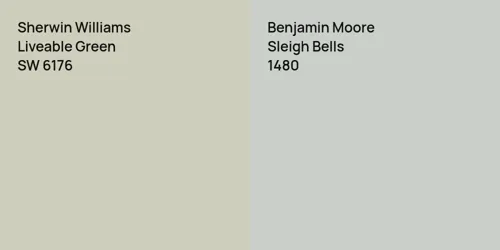 Compare Sherwin Williams Liveable Green with other colors