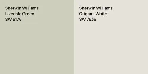 Compare Sherwin Williams Liveable Green with other colors