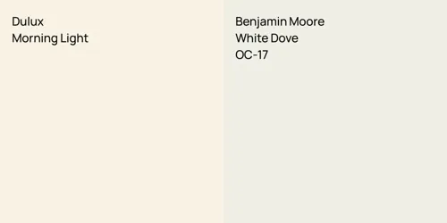 Dulux Morning Light vs. Benjamin Moore Linen White comparison