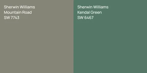 Compare Sherwin Williams Mountain Road with other colors