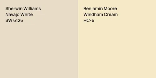 Sherwin Williams Navajo White vs. Benjamin Moore Palace White comparison