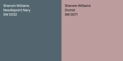 Compare Sherwin Williams Needlepoint Navy with other colors