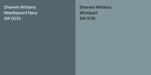 Compare Sherwin Williams Needlepoint Navy with other colors