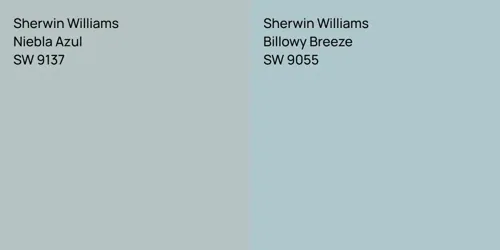 Compare Sherwin Williams Niebla Azul with other colors