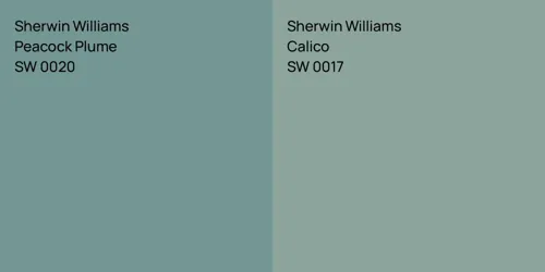 Compare Sherwin Williams Peacock Plume with other colors