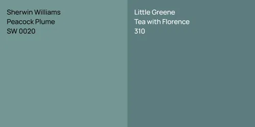 Compare Sherwin Williams Peacock Plume with other colors