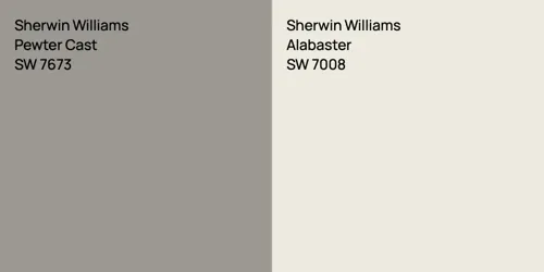 Compare Sherwin Williams Pewter Cast with other colors