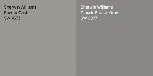 Compare Sherwin Williams Pewter Cast with other colors