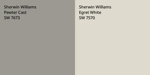 Compare Sherwin Williams Pewter Cast with other colors