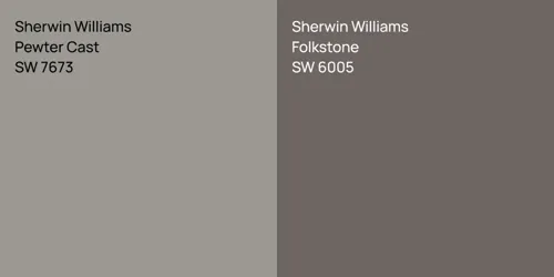 Compare Sherwin Williams Pewter Cast with other colors