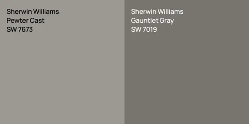 Compare Sherwin Williams Pewter Cast with other colors