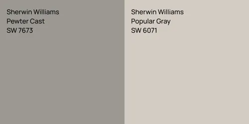 Compare Sherwin Williams Pewter Cast with other colors