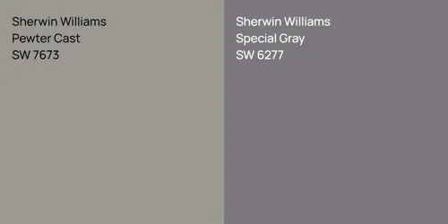 Compare Sherwin Williams Pewter Cast with other colors