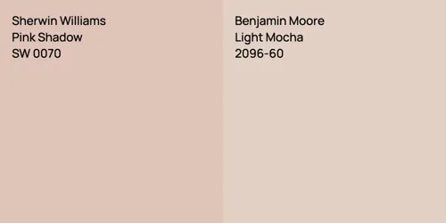 Sherwin Williams Pink Shadow vs. Benjamin Moore Meadow Pink comparison