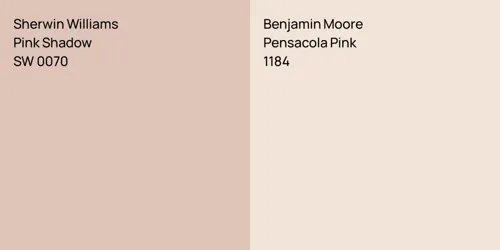 Sherwin Williams Pink Shadow vs. Sherwin Williams Priscilla comparison