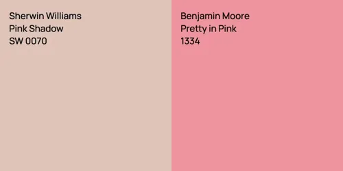 Sherwin Williams Pink Shadow vs. Benjamin Moore Meadow Pink comparison